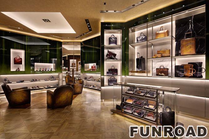 Wooden Handbag Display Showcase with Glass Cabinet | Funroadisplay