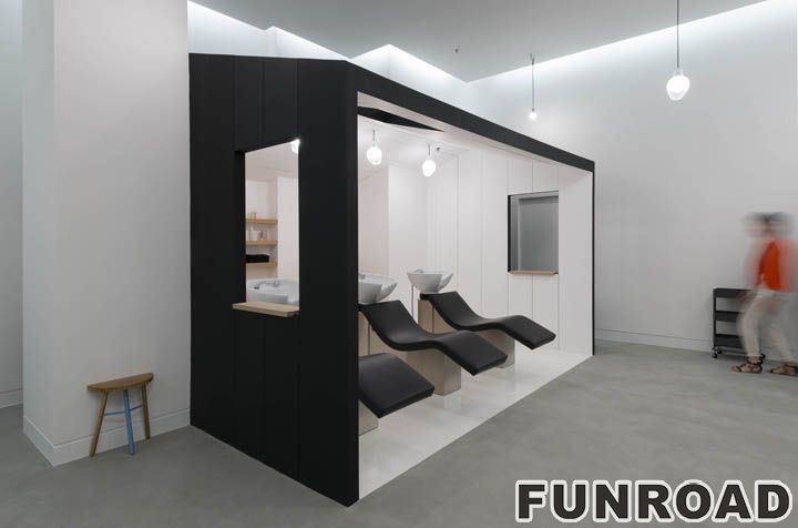 Wood portable acrylic hair salon showcase