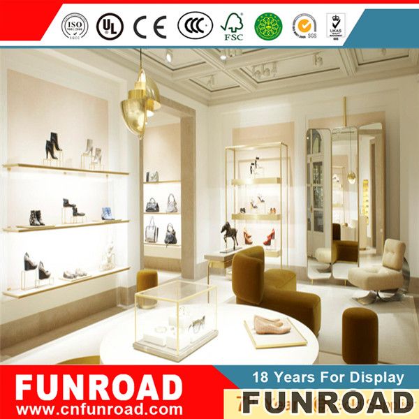 New Shoes Display Showcase | Glass Shoes Cabinet | Shoes Shop Interior ...