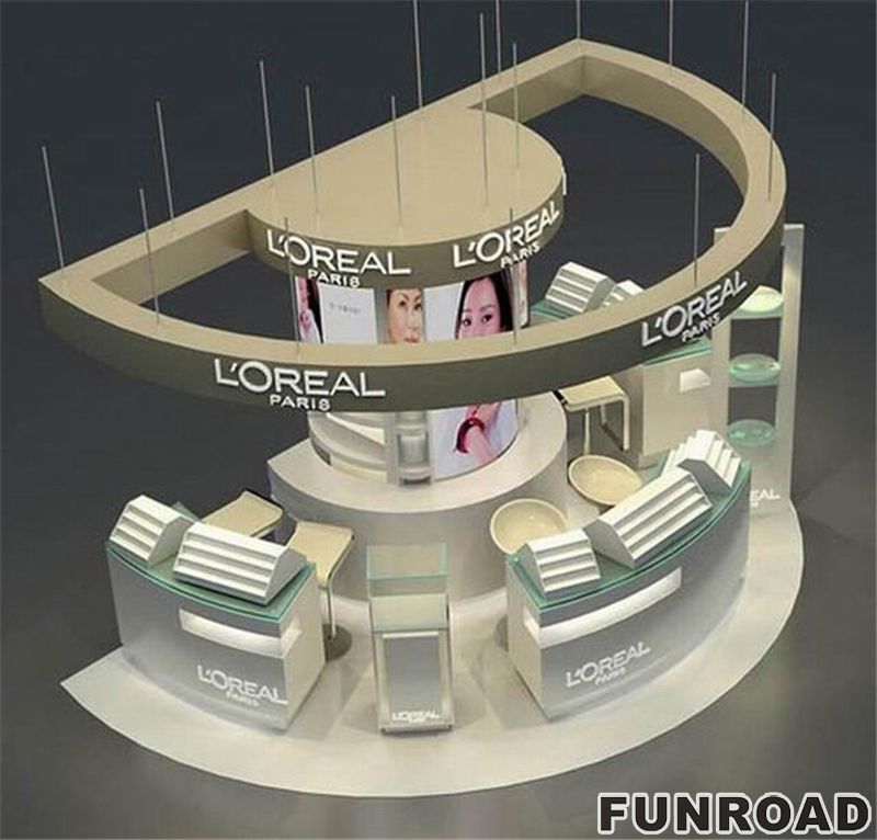 Retail Shopping Mall Display Kiosk with Glass Case | Funroadisplay