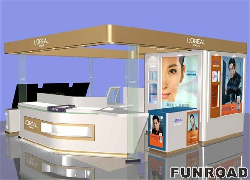 Retail Shopping Mall Display Kiosk with Glass Case | Funroadisplay