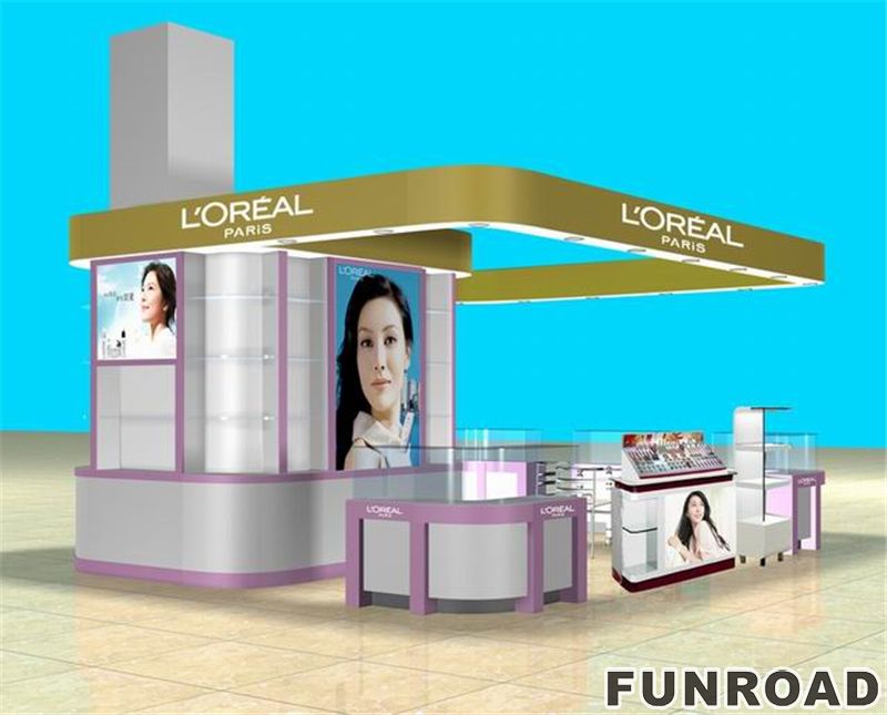 Retail Shopping Mall Display Kiosk with Glass Case | Funroadisplay