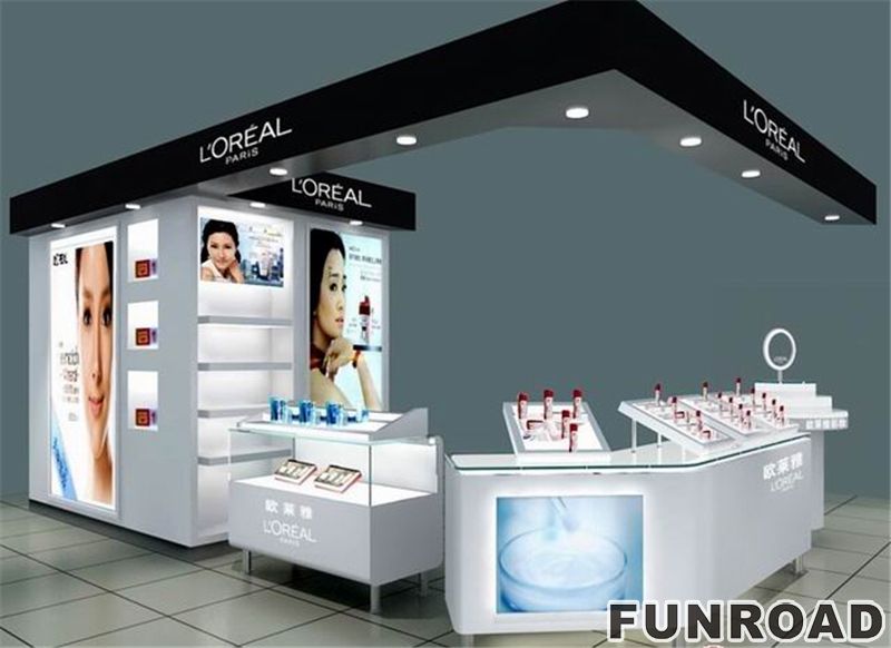 Retail Shopping Mall Display Kiosk with Glass Case | Funroadisplay