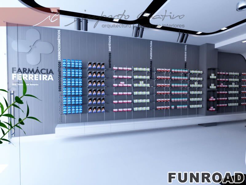 Retail Wooden Medicine Display Showcase for Drugstore Decor | Funroadisplay