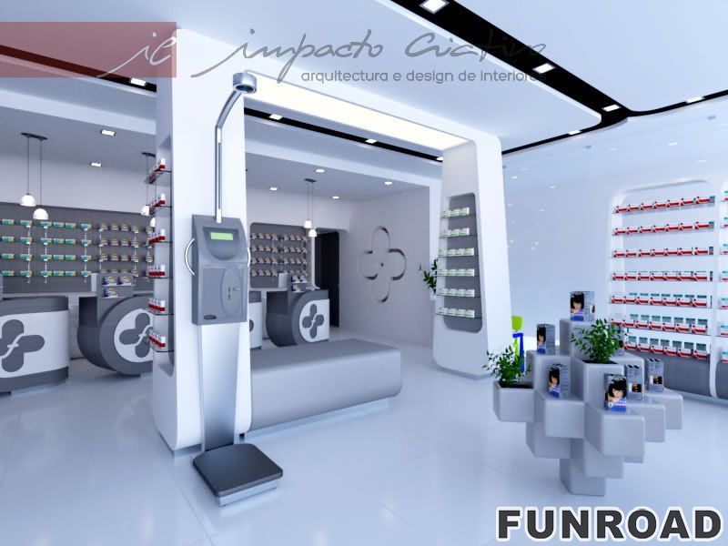 Retail Wooden Medicine Display Showcase for Drugstore Decor | Funroadisplay