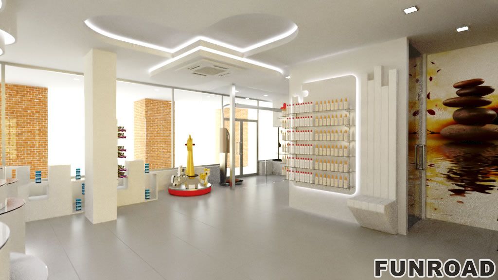 Wooden Drugstore Display Showcase with LED Light | Funroadisplay