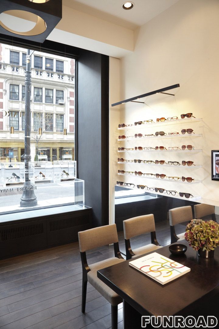 Wood Optical Display Showcase with Glass Cabinet | Funroadisplay