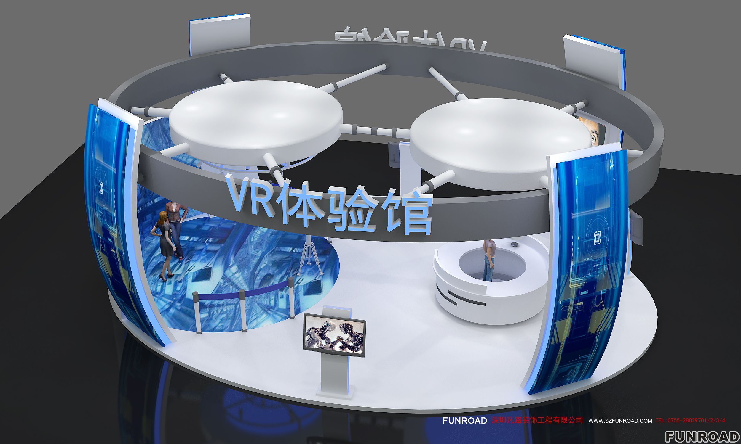 For Shopping Mall Retail VR Exhibition Display Showcase | Funroadisplay