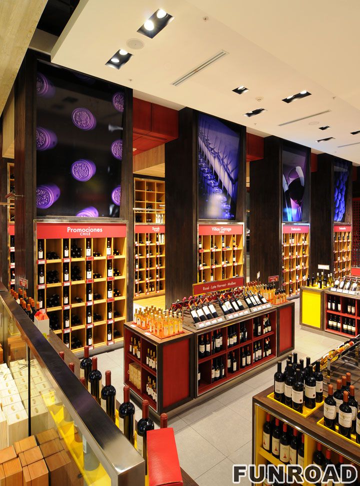 Retail Wine Display Showcase with Counter for Shop Interior Decor ...