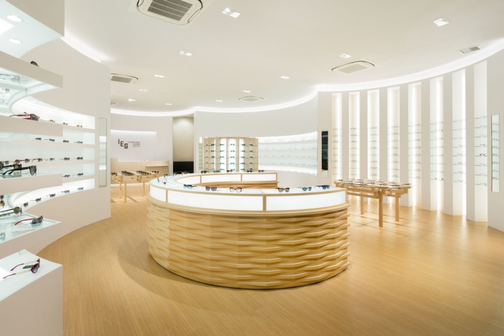 Quality Wood Circle Optical Display Counter with Glass Cabinet ...
