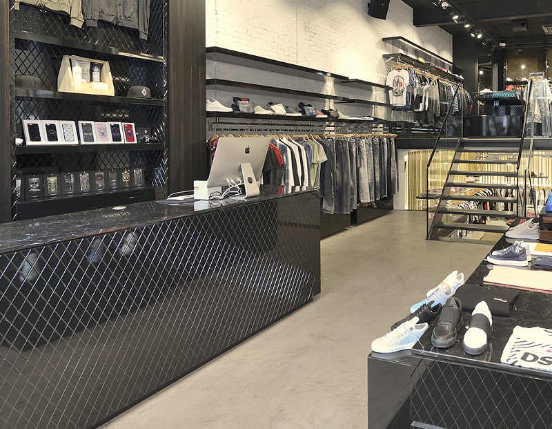 Superior technology wooden clothes shop reception desk for retail store