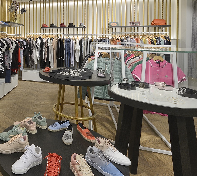 Superior technology wooden clothes shop reception desk for retail store