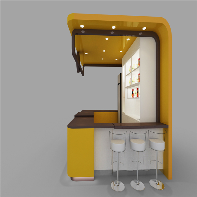 Manufacture milk teak / cold driniks kiosk design with floor plan ...