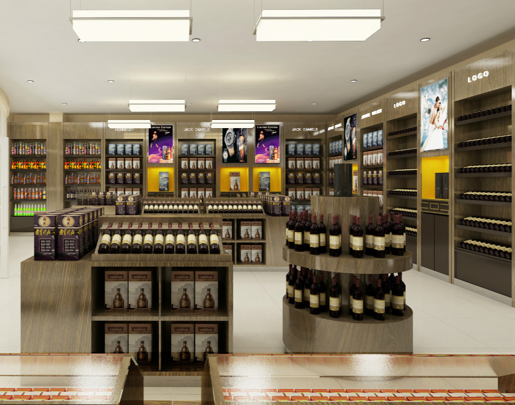 Wooden Wine Display Cabinet for Shopping Mall Wine Showcase | Funroadisplay