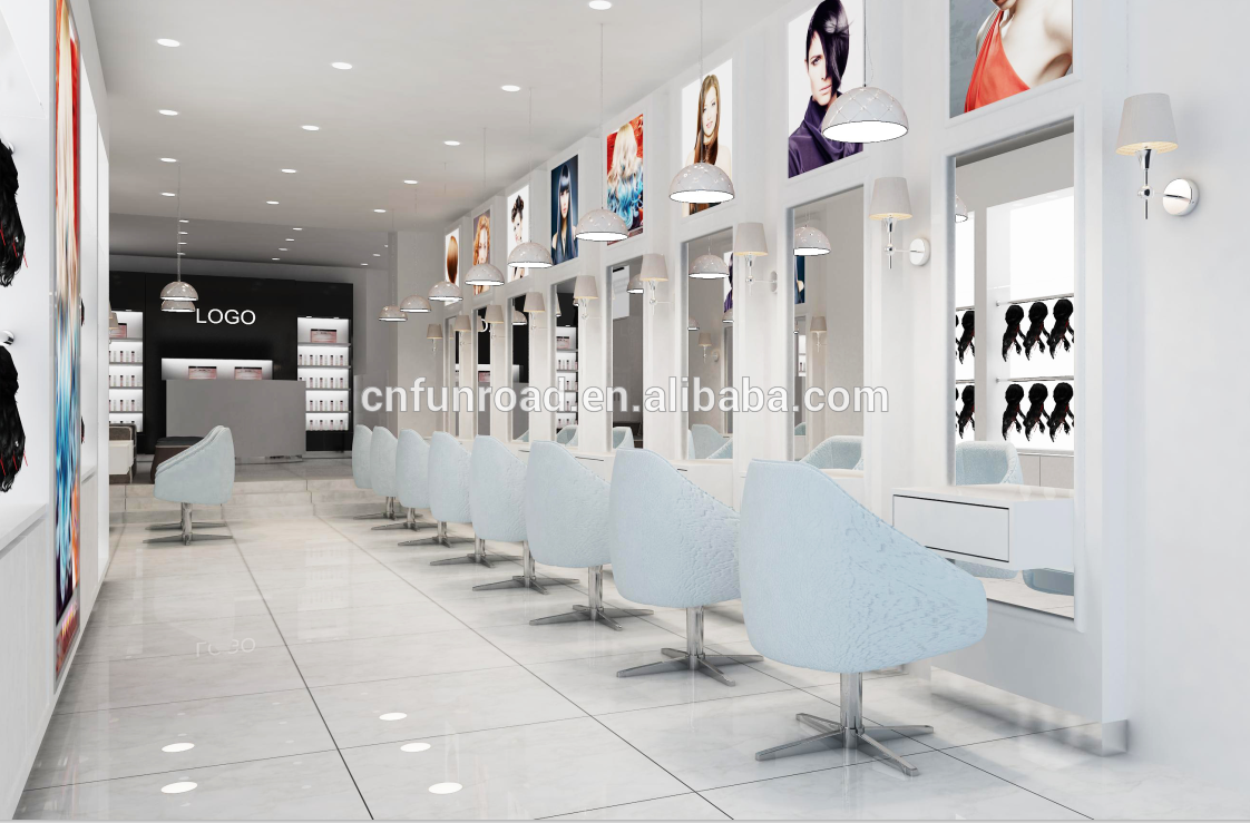 Hair Salon Display Cabinet with Mirror for Barber Store Design ...