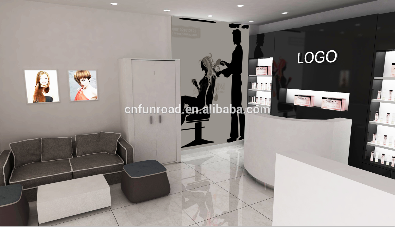 Hair Salon Display Cabinet with Mirror for Barber Store Design ...