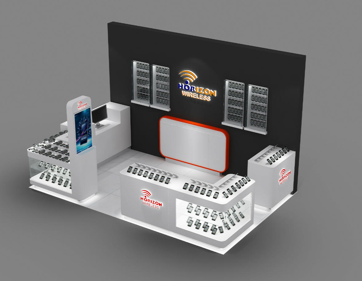 Modern Cell Phone Display Showcase with Glass Cabinet | Funroadisplay