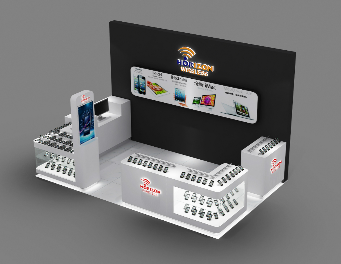 Modern Cell Phone Display Showcase with Glass Cabinet | Funroadisplay