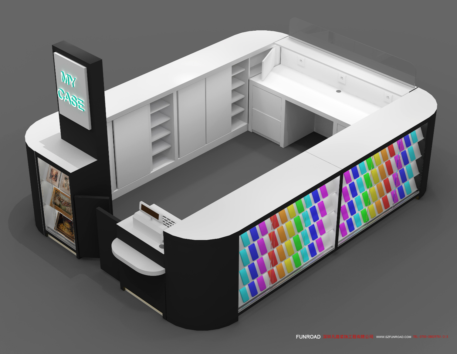 Hot Sale White Phone Display Counter for Phone Retail Store | Funroadisplay