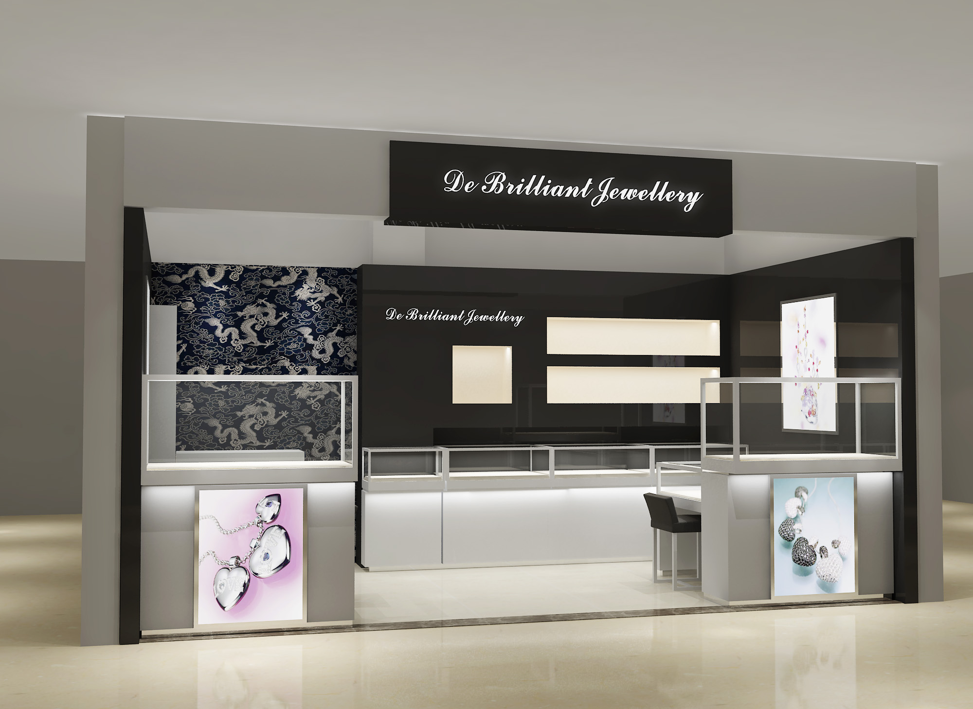 For Brand Store Jewelry Display Showcase with Glass Case | Funroadisplay