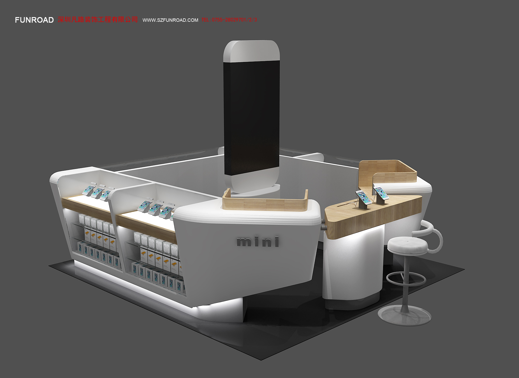 Customized Cell Phone Display Counter for Shopping Mall Decor ...