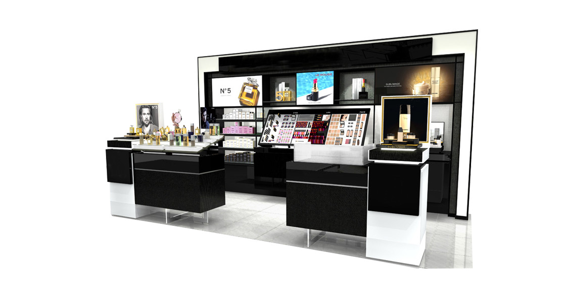 Retail French Style Store Mall Kiosk Modern LED Design Perfume Shop ...