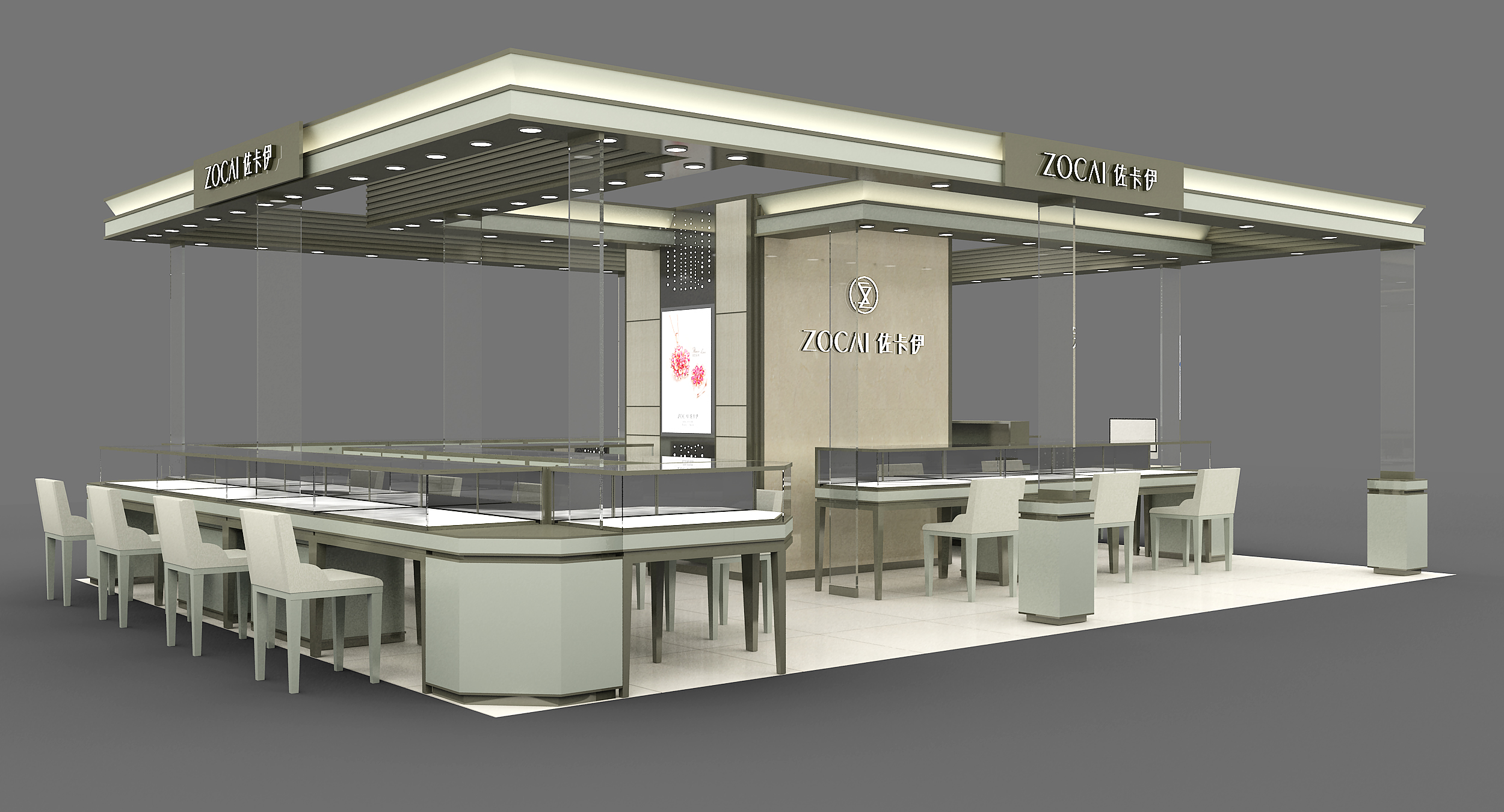 2019 Modern Jewelry Display Showcase for Brand Store Furniture ...