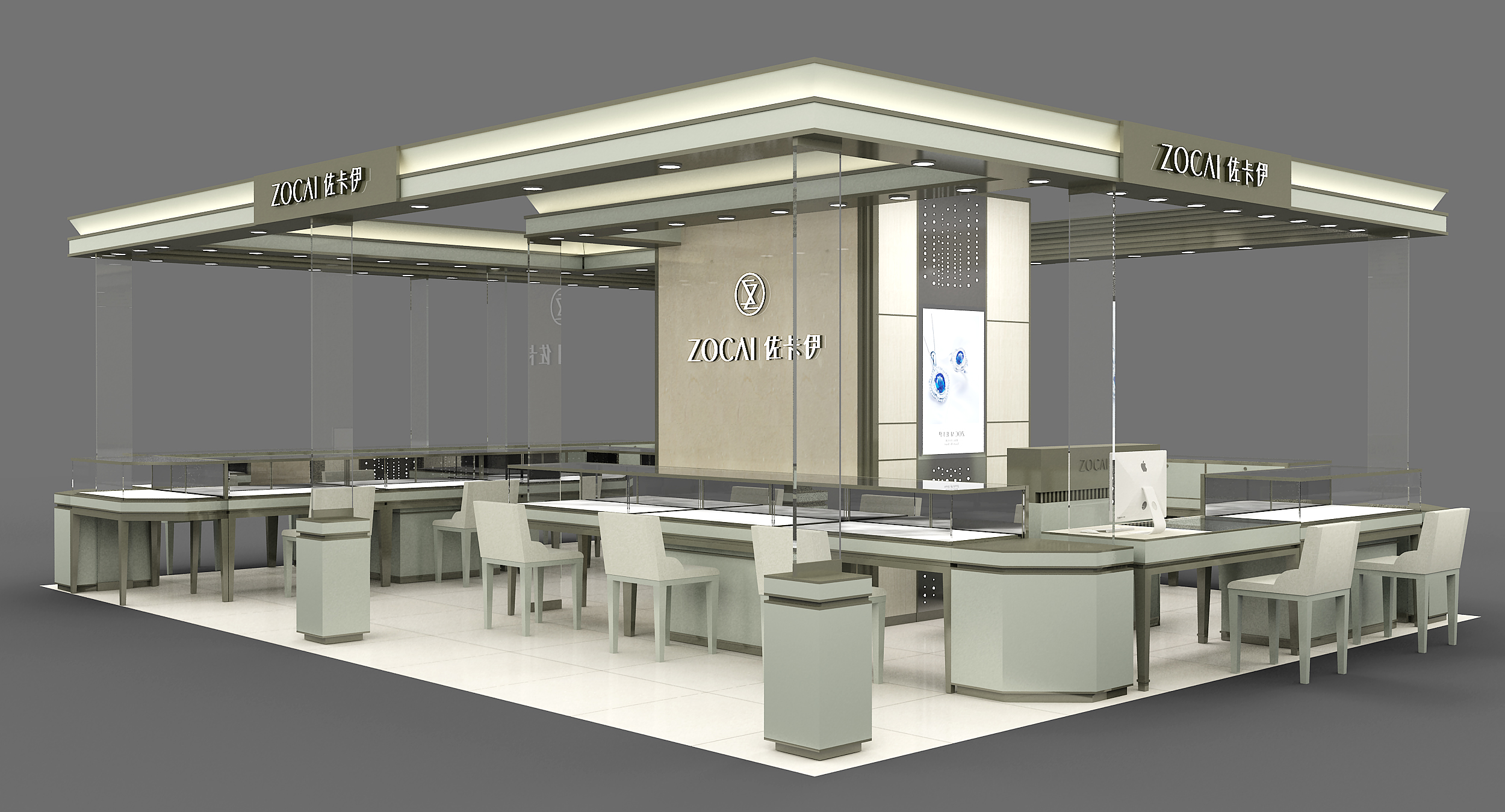 2019 Modern Jewelry Display Showcase for Brand Store Furniture ...