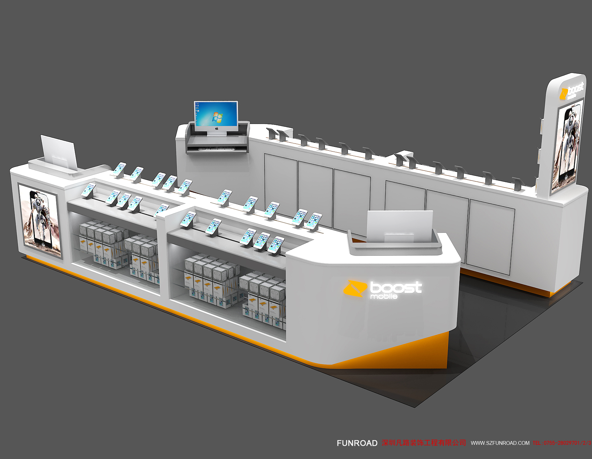 New Design MDF Cell Phone Display Showcase for Phone Retail Store ...