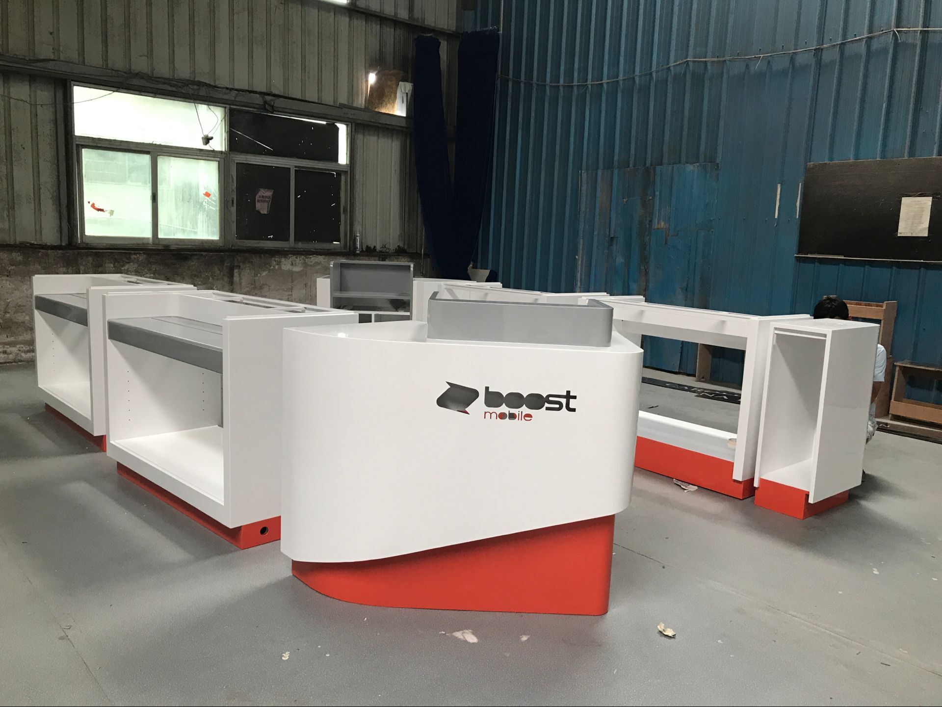 For Shopping Mall Wooden Cell Phone Display Kiosk with Repair Counter ...