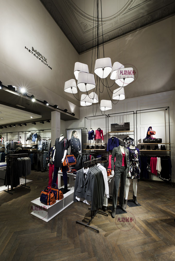White Painted Clothing Showcase for Clothing Shop Furniture