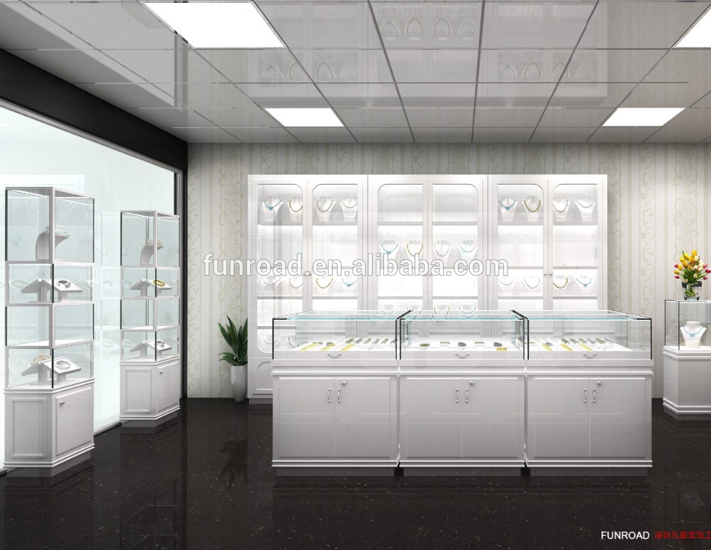 Customized Jewelry Showcase with Glass Display Case | Funroadisplay