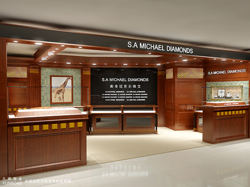 Customized Wood Jewelry Showcase for Shopping Mall Display | Funroadisplay