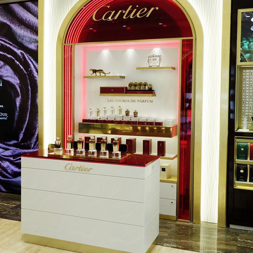 Custom Cosmetic Showcase for Cartier Shop Interior Design | Funroadisplay