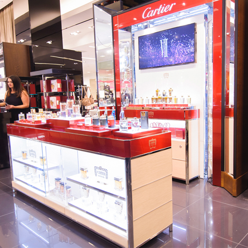 Custom Cosmetic Showcase for Cartier Shop Interior Design | Funroadisplay