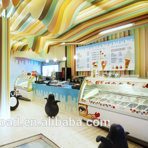 Colorful Ice Cream Shop Interior Design With Counter | Funroadisplay