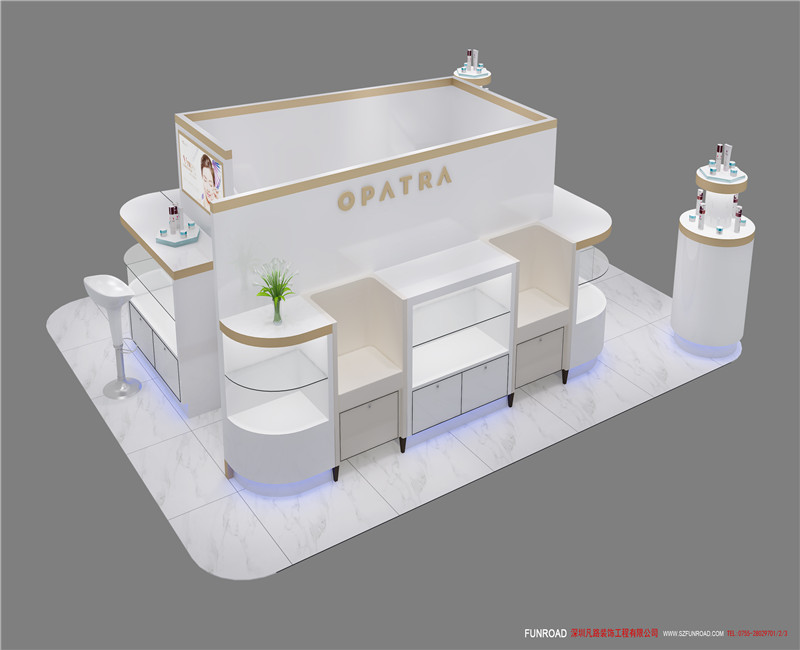 Retail Wooden Cosmetic Showcase with Glass Cabinet | Funroadisplay