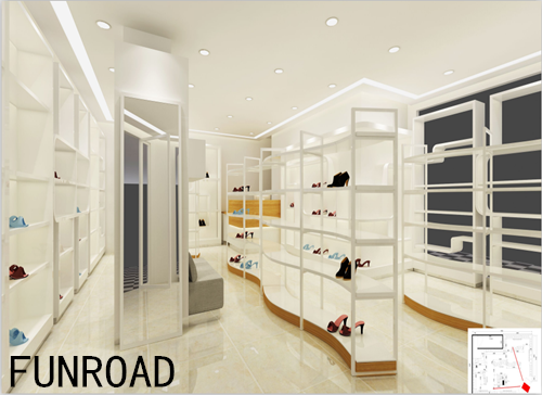 Shoes Display Rack for Retail White Brand Store Interior Design ...
