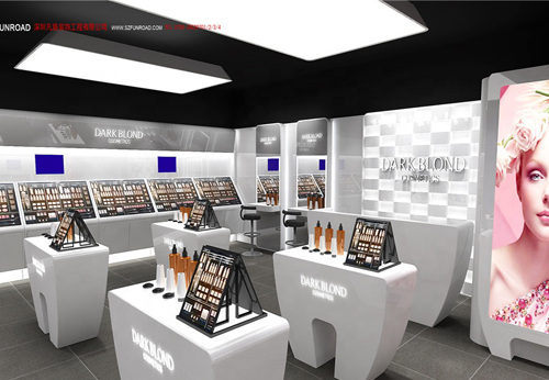 Wooden Cosmetic Showcase Counter for Brand Makeup Store Decor ...