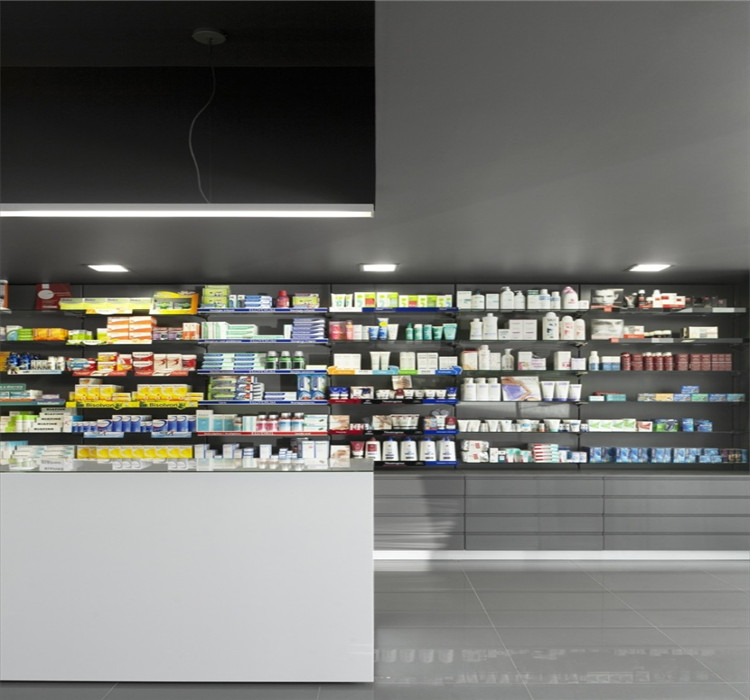 White Wooden Pharmacy Showcase Counter for Drugs Store Furniture ...