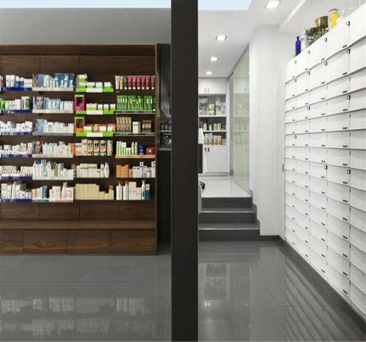 White Wooden Pharmacy Showcase Counter for Drugs Store Furniture ...