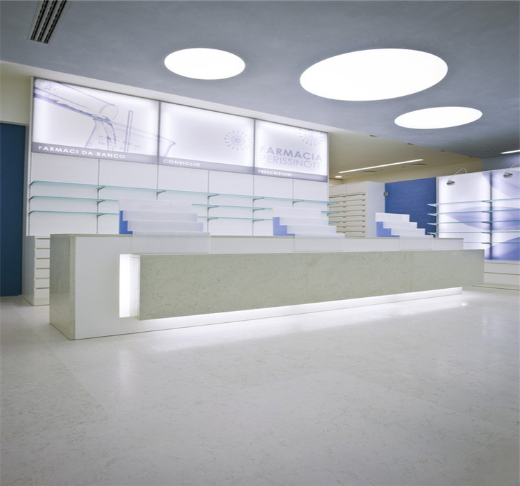 Wooden Pharmacy Showcase Furniture with LED Light for Drug Store ...