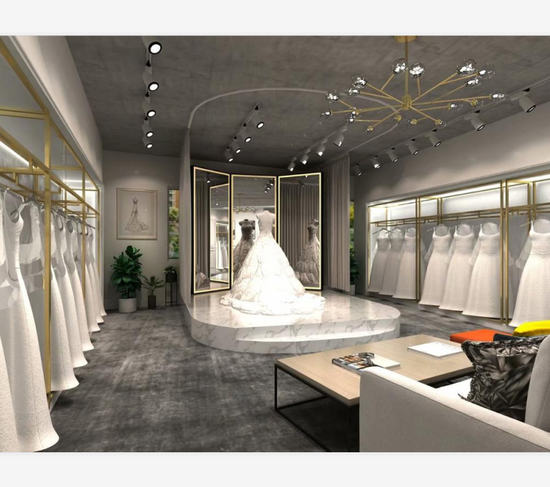 Custom design bridal shop interior display design display showcase for ...
