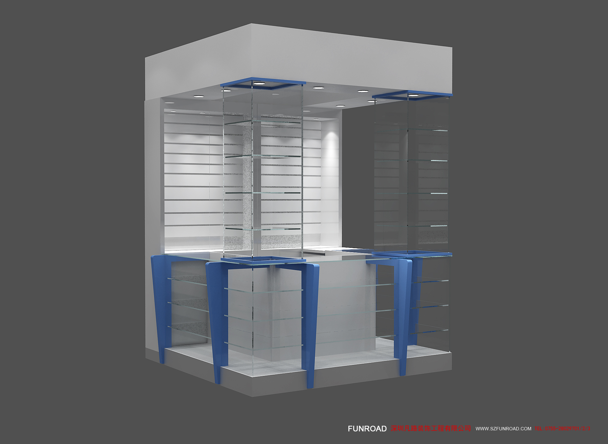 Wholesale Jewelry showcase display with led light strip