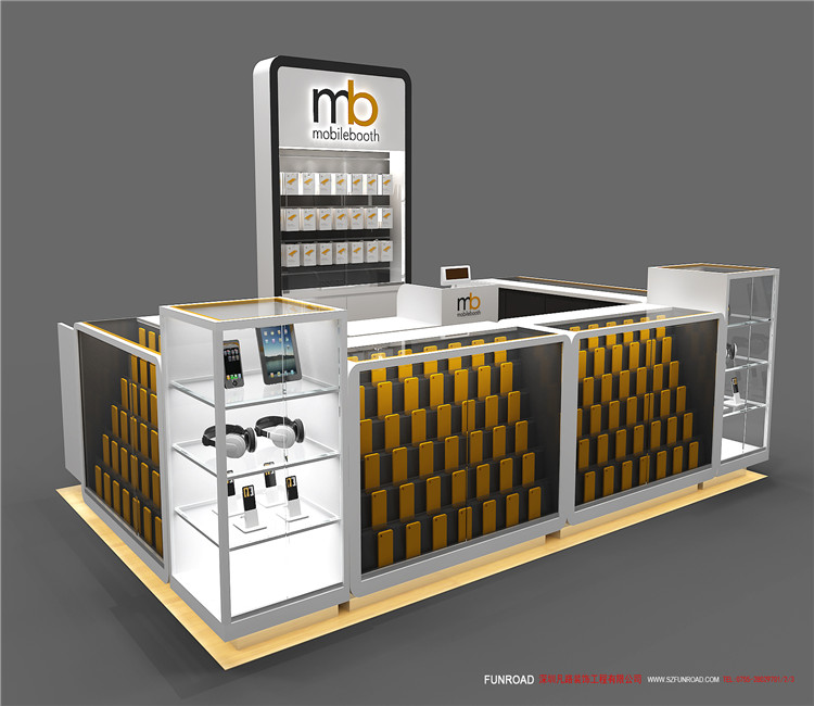 China electronics kiosk display counter design kiosk for cell phone