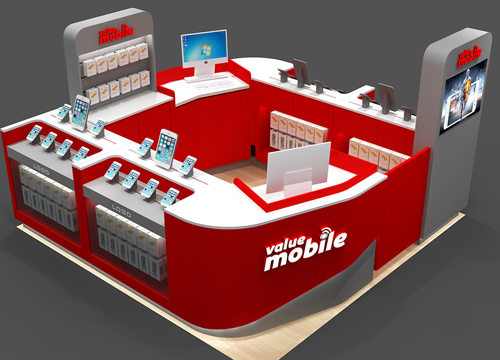 Retail mall cell phone accessories kiosk dsign mobile phone bar