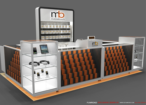 High quality cellphone kiosk mall approve design with customized size