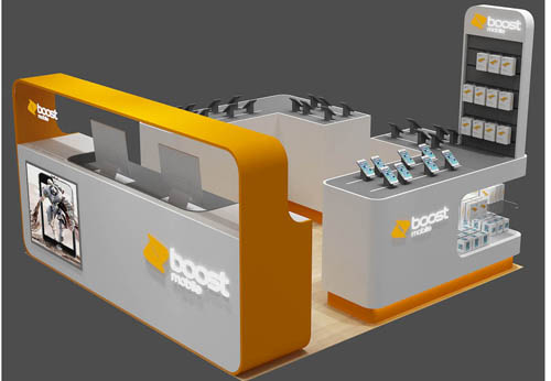 Customized Retail Cellphone Display Kiosk Bespoke Mall Mobile Phone Bar