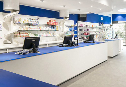 Modern Wood and Glass Shelves for Pharmacy Retail Stores Decoration ...