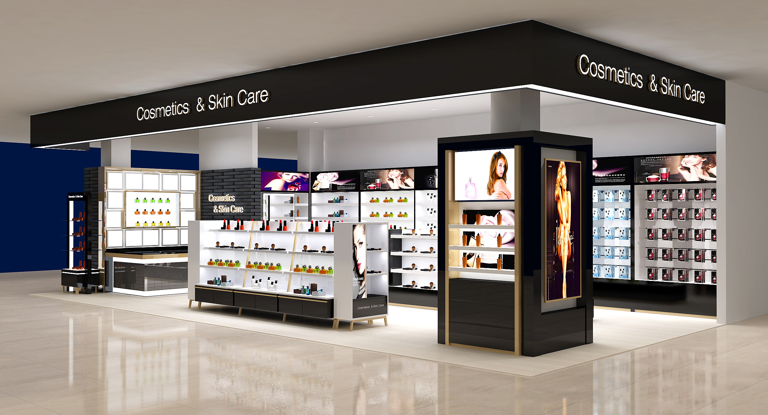 Factory Custom Modern Luxury Cosmetic Store Design